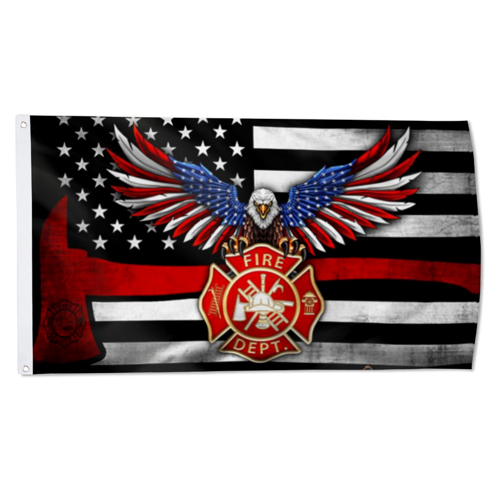 Yanbooch American Eagle Firefighter The Thin Red Line Flag banner with ...