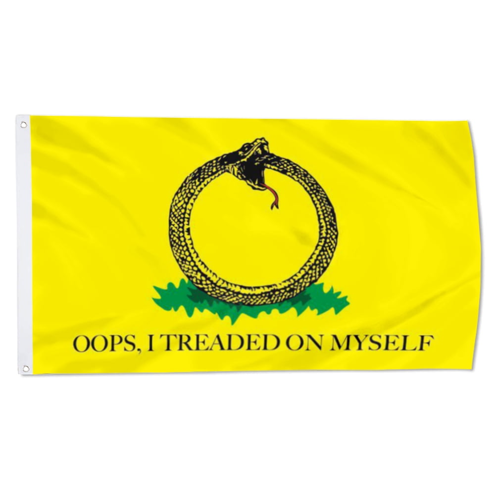 Yanbooch Gadsden Ouroboros Flag OOPS I Treaded on myself flagsYellow ...