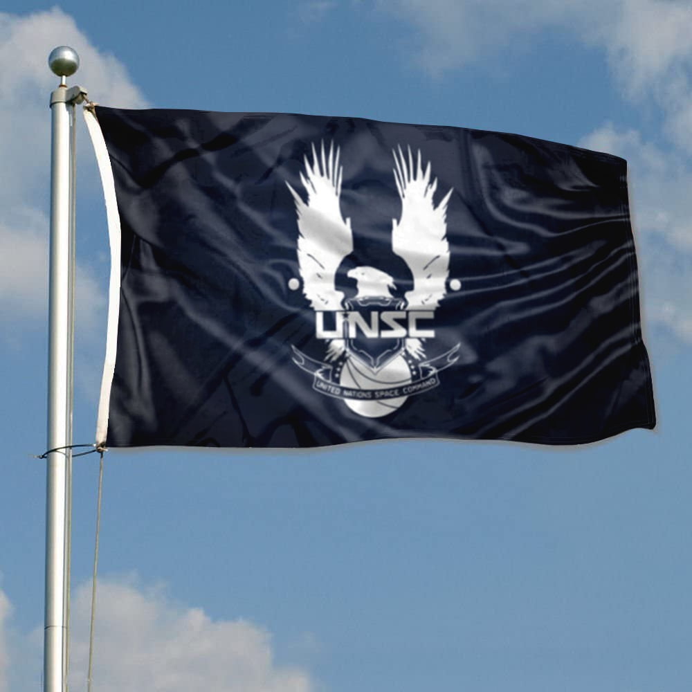 Yanbooch Halo Inspired UNSC Flag banner with Grommets Man cave Decor ...