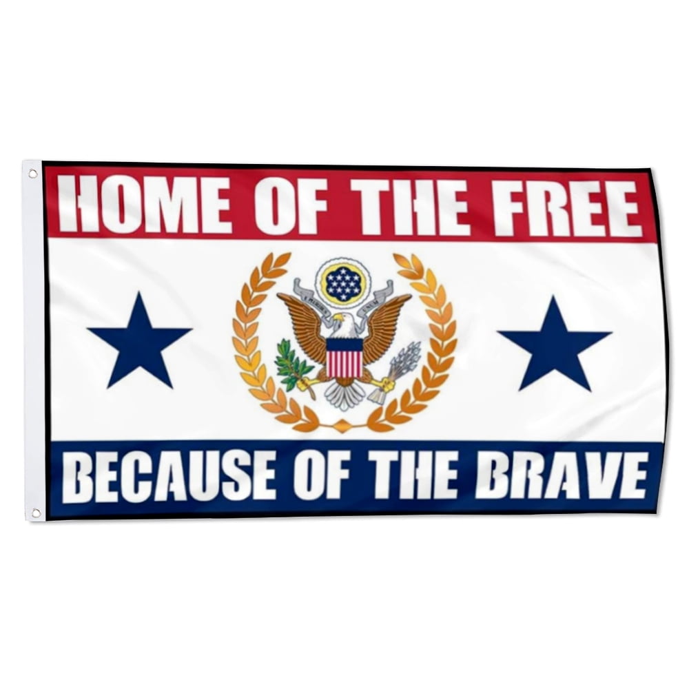 Yanbooch Home Of The Free Because Of The Brave Patriotic Flag banner ...