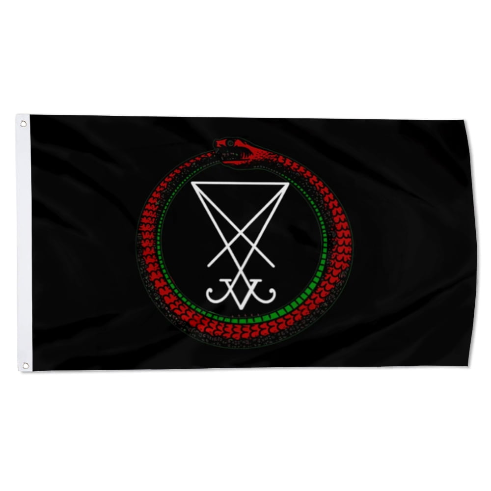 Yanbooch Luciferian Ouroboros Flag banner with Grommets Man cave Decor ...
