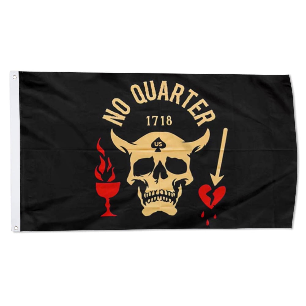 Yanbooch No Quarter Flag BLACKBEARD banner with Grommets Man cave Decor ...