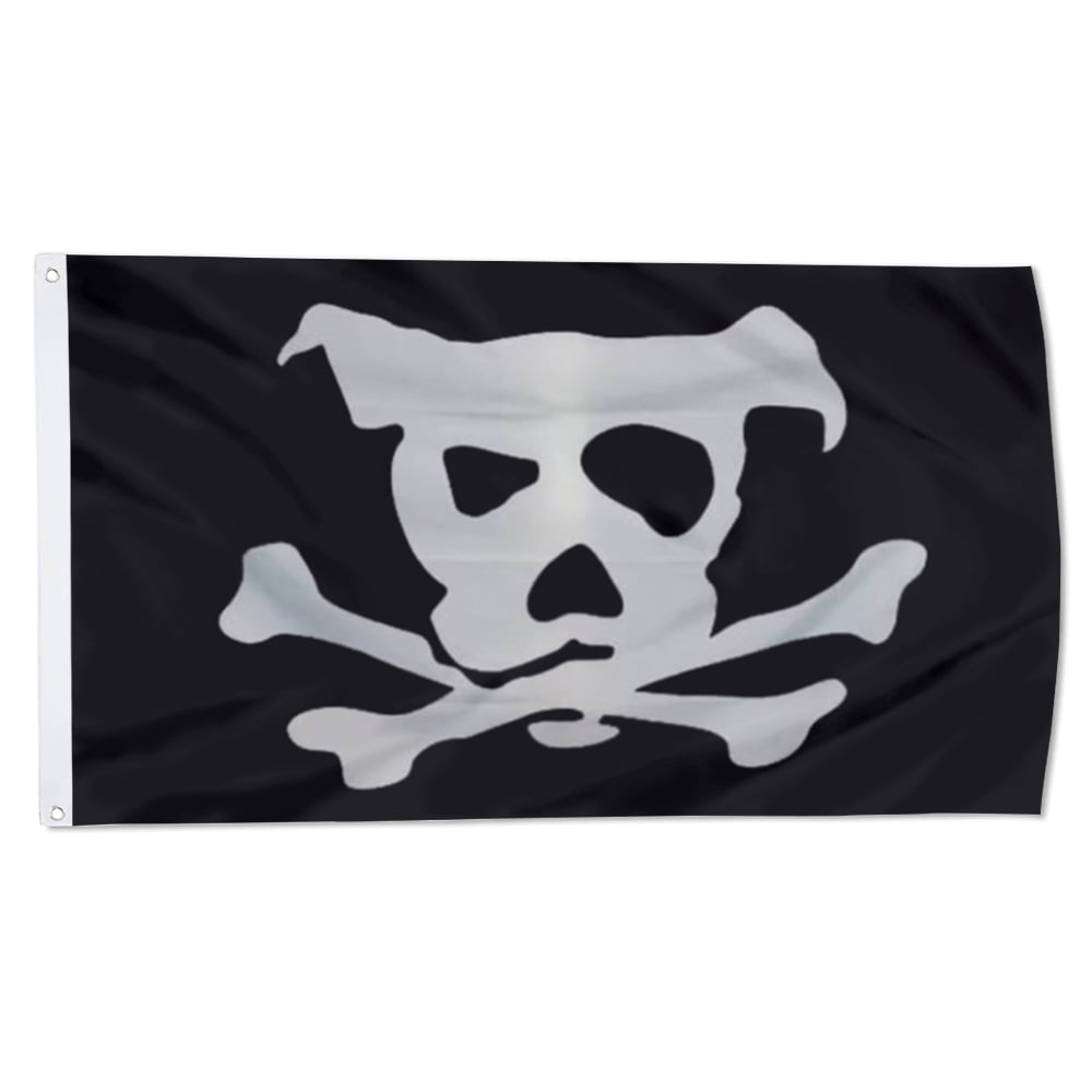 Yanbooch Pirate Dog flag banner with Grommets Man cave Decor 3x5Feet ...