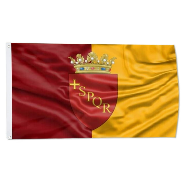 Yanbooch Rome City Flag with Coat of Arms SPQR flags banner with ...