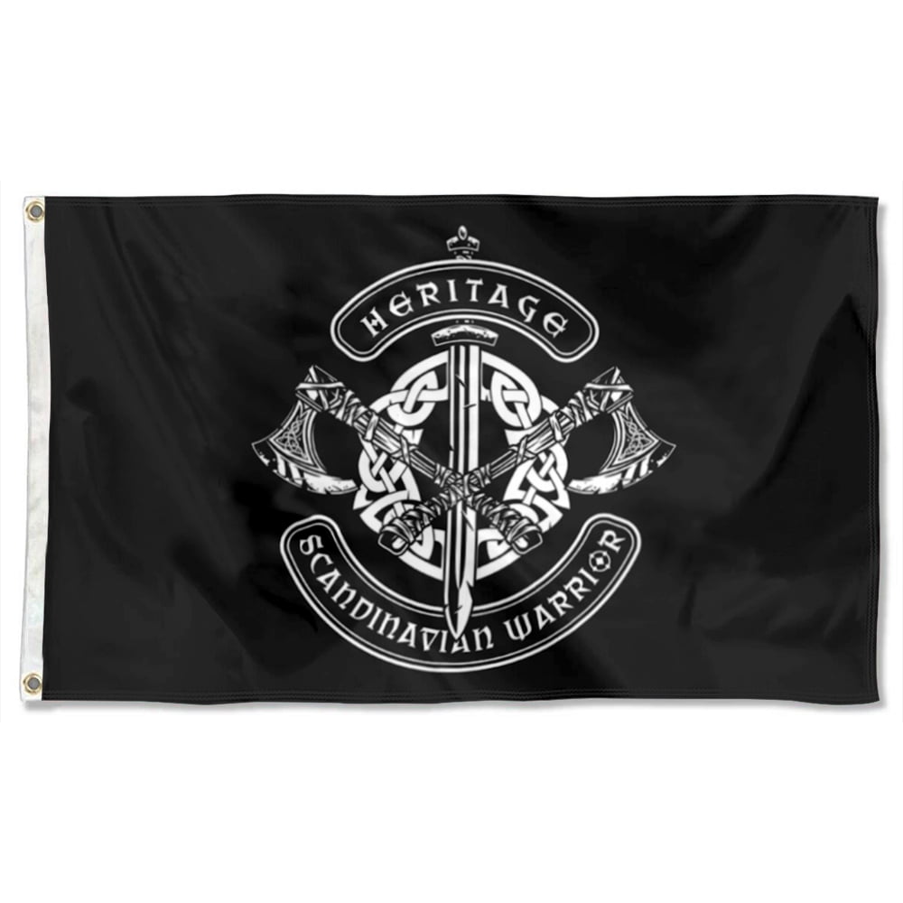 Yanbooch Scandinavian Warrior Viking Flags Banner Home Yard Garden ...