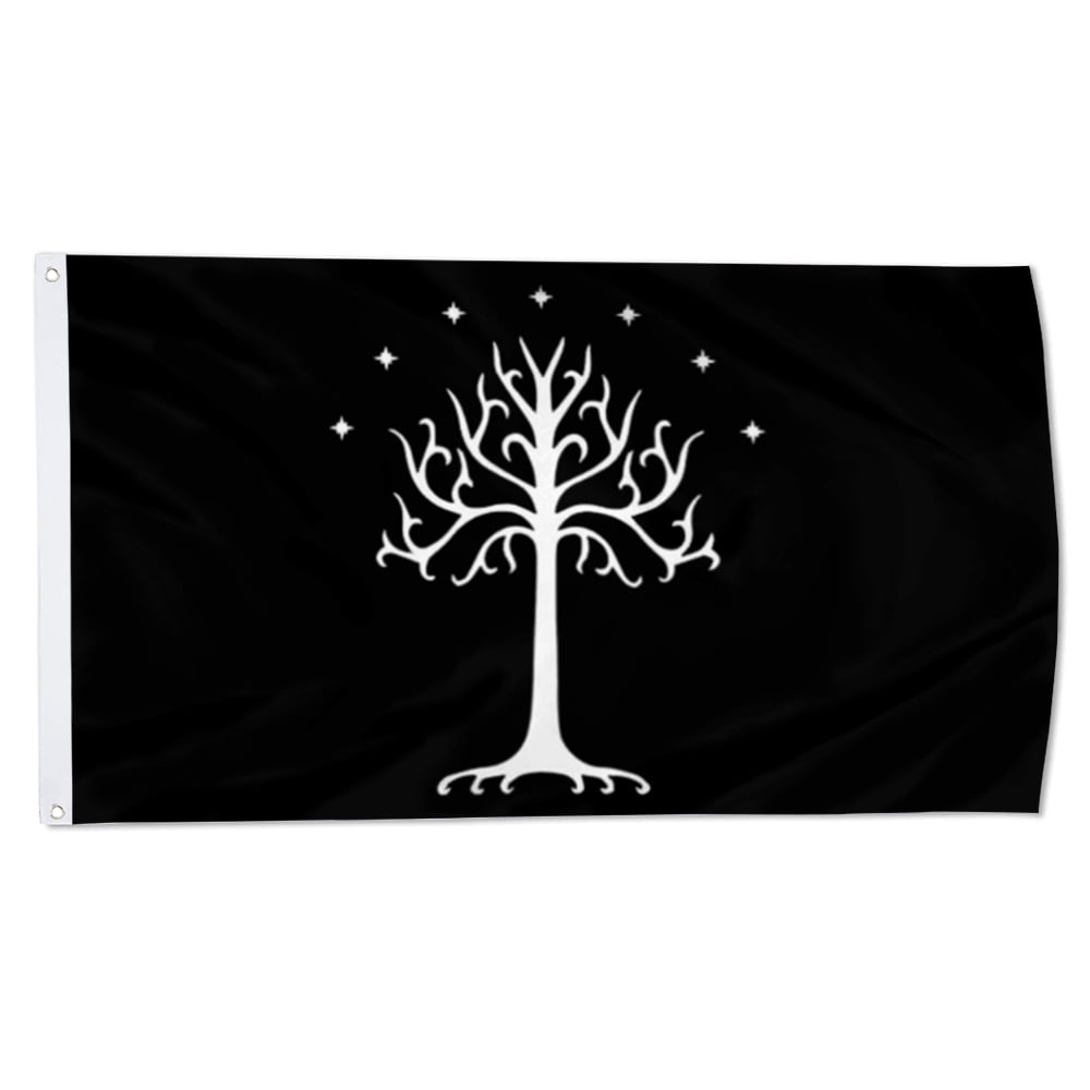Yanbooch Tree of Gondor flag Lord of the Rings flags LOTR Black banner ...