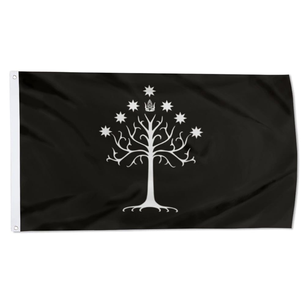 Yanbooch Tree of Gondor flag Lord of the Rings flags LOTR Black banner ...