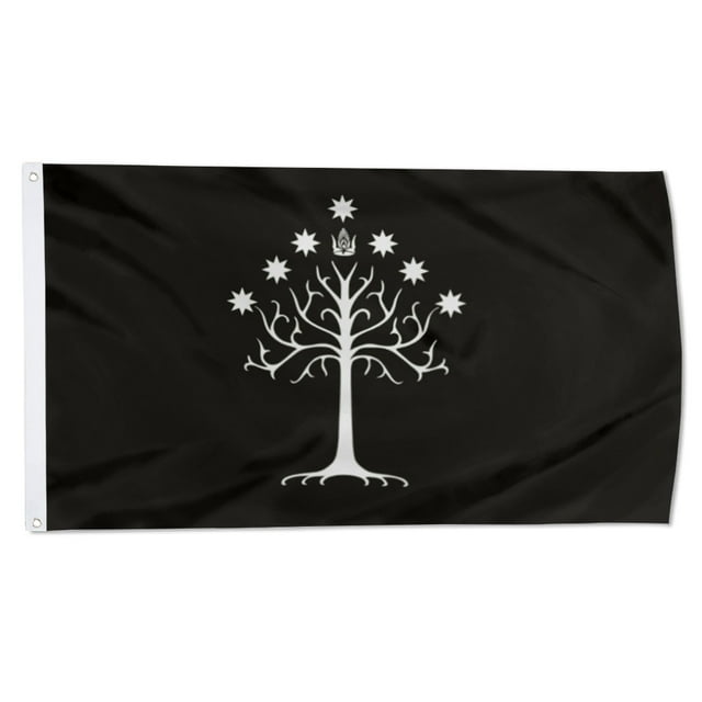 Yanbooch Tree of Gondor flag Lord of the Rings flags LOTR Black banner ...