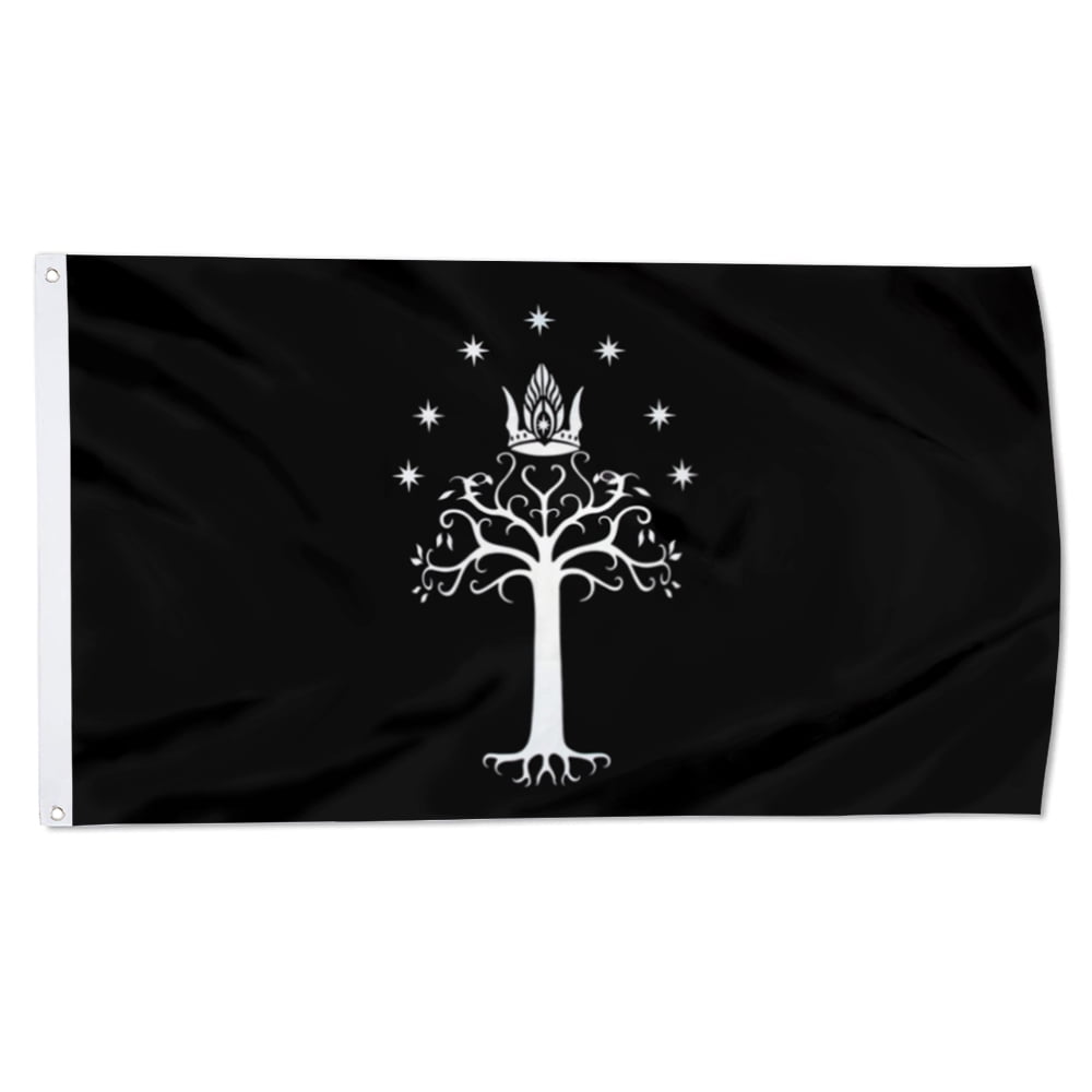 Yanbooch Tree of Gondor flag Lord of the Rings flags LOTR Black banner ...