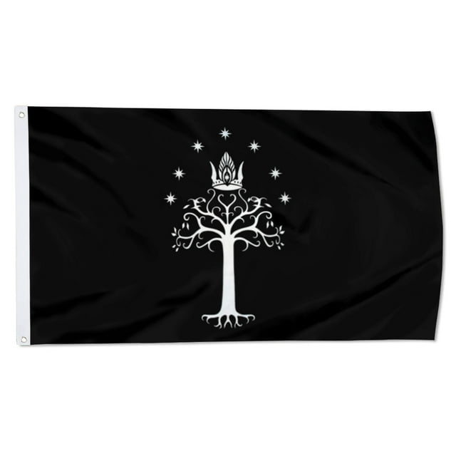 Yanbooch Tree of Gondor flag Lord of the Rings flags LOTR Black banner ...