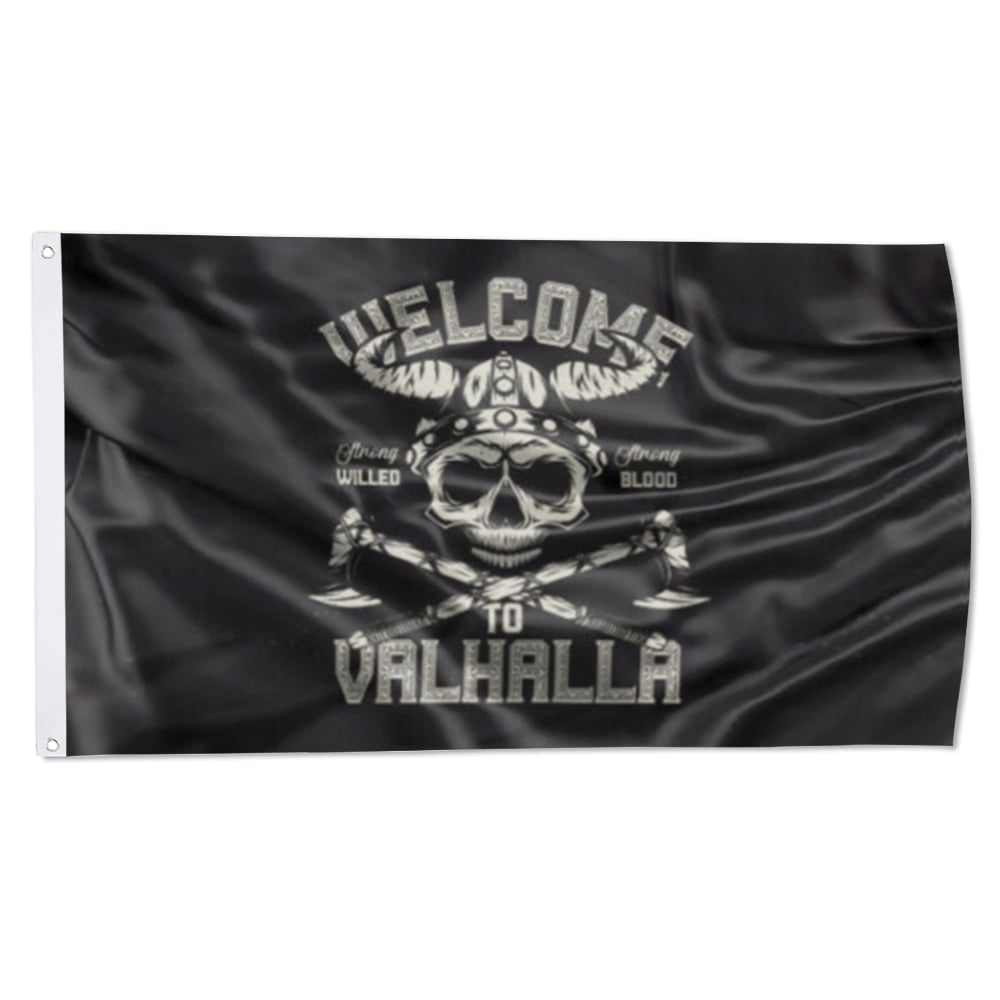 Yanbooch Welcome to Valhalla Viking Flag banner with Grommets Man cave ...