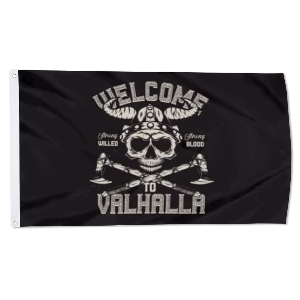 Yanbooch Welcome to Valhalla Viking Flag banner with Grommets Man cave ...