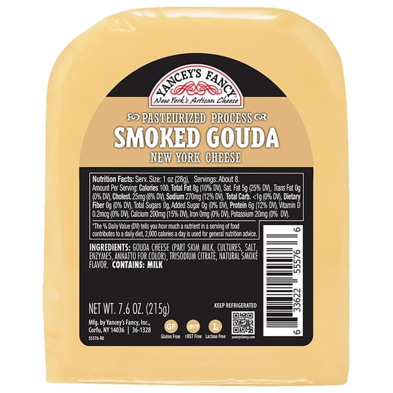 Yancey's Fancy Smoked Gouda Cheese 7.6oz European Style Hand Turned ...