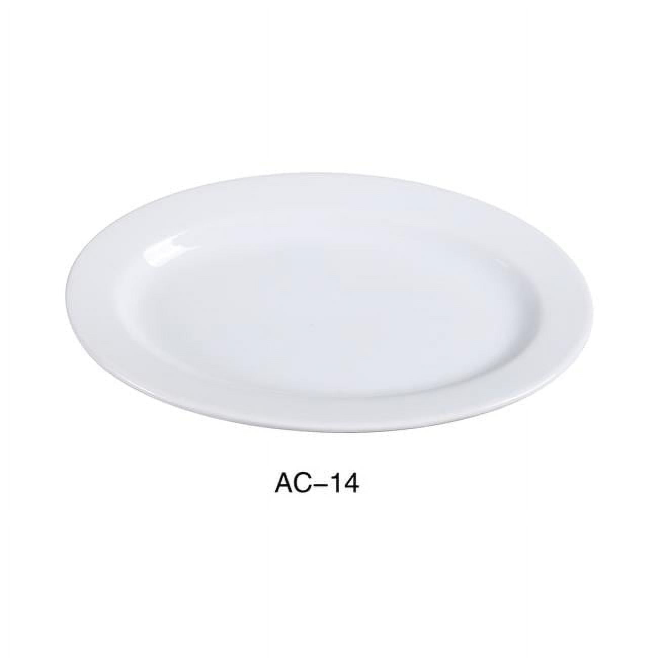 Yanco AC-14 ABCO Oval Platter - Porcelain, Super White - 13 x 8.5 in ...