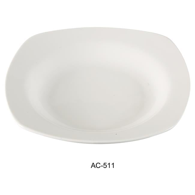 Yanco AC-511 11.5 in. ABCO Porcelain Square Pasta Bowl, Super White ...