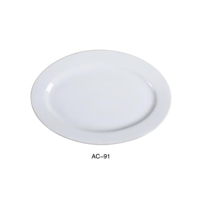 Yanco AC-91 20 in. ABCO Oval Platter - Porcelain, Super White - Pack of ...