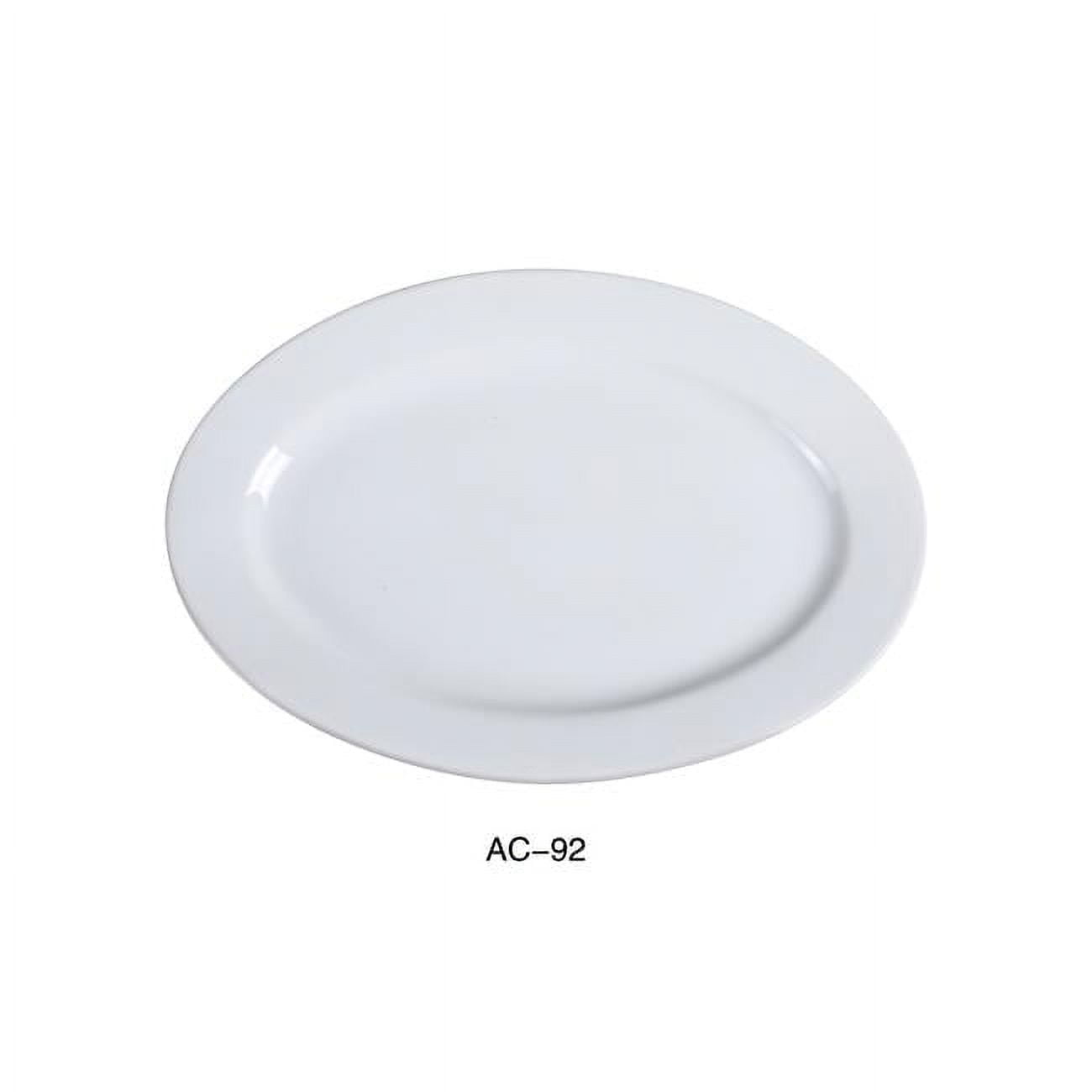 Yanco AC-92 22 in. ABCO Oval Platter - Porcelain, Super White - Pack of ...