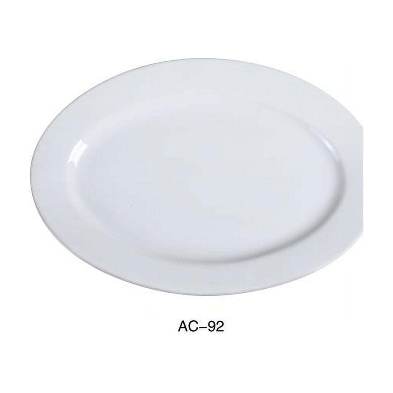 Yanco AC-92 22 in. ABCO Oval Platter - Porcelain, Super White - Pack of ...
