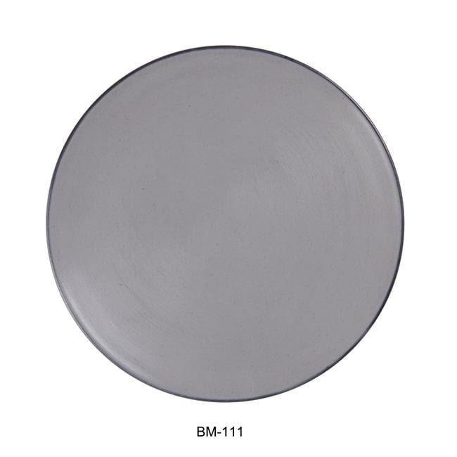 Yanco BM-111 11.5 x 1.25 in. Birmingham Melamine Round Plate, Gray ...
