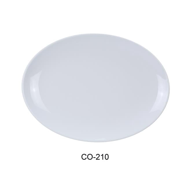 Yanco CO-210 Coupe Pattern Oval Platter - Melamine, White - 10 x 7 in ...