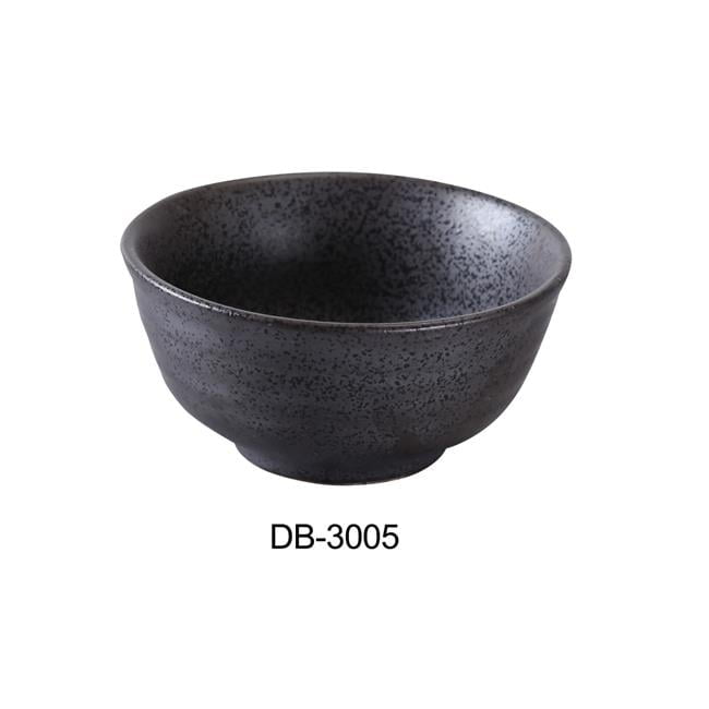 Yanco DB-3005 4.5 in. Diamond Black Collection Rice Bowl, Matte Glaze ...