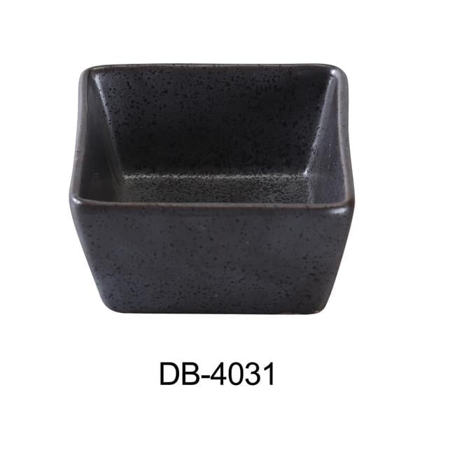 Yanco DB-4031 3 in. Diamond Black Collection Square Sauce Dish, Matte ...