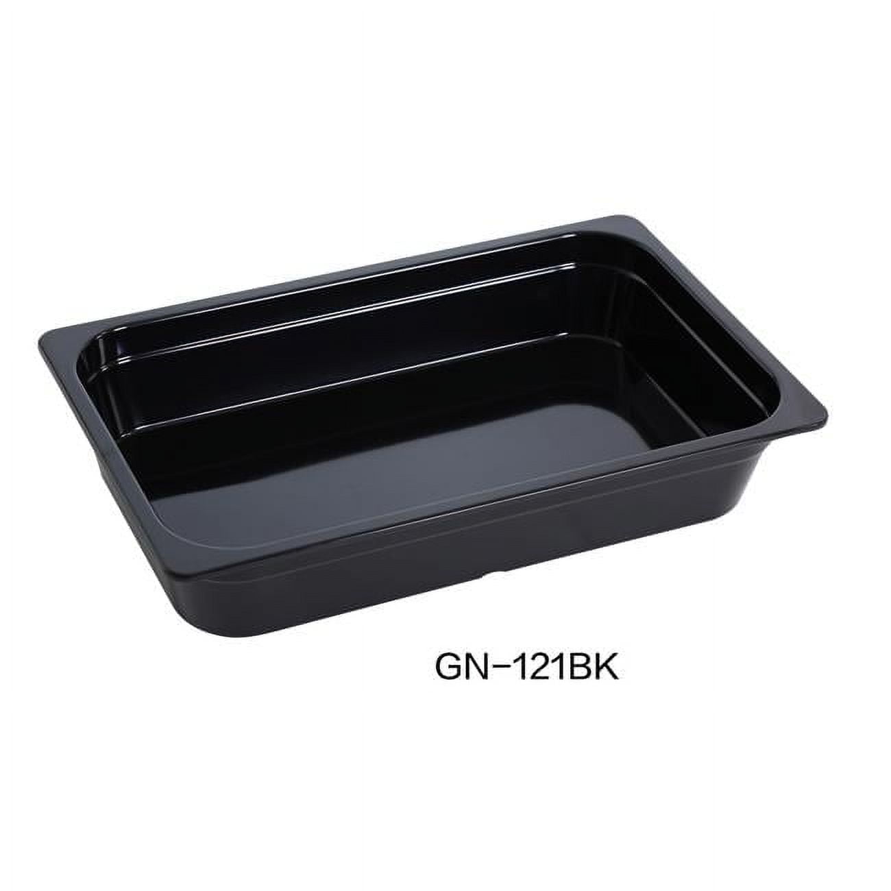 Yanco GN-121BK 4 x 12.75 x 20.75 in. Melamine Gastronorm Pan, Black - 8 ...