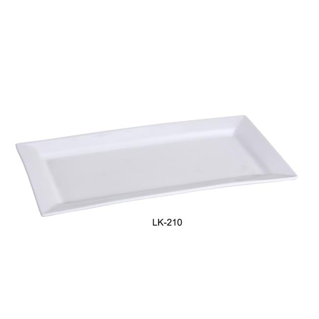 Yanco LK-210 Rectangular Plate, 10 x 6 in, Porcelain, Bone White, Pack of 24, Dishwasher and ...