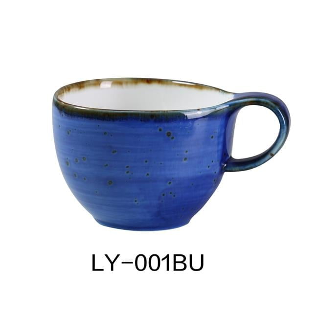 Yanco LY-001BU Lyon 4 in. Coffee & Tea Cup, Reactive Glaze, Blue - 7 oz ...