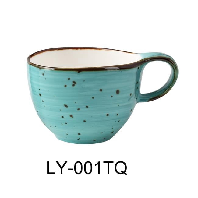Yanco LY-001TQ Lyon 4 Coffee & Tea Cup, Turquoise - 7 oz - Reactive ...