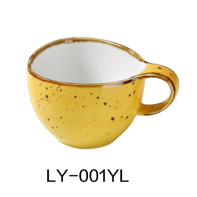 Yanco LY-001YL Lyon 4 in. Coffee & Tea Cup, Reactive Glaze, Yellow - 7 ...