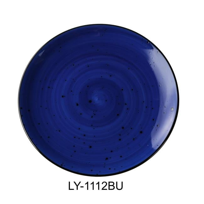 Yanco LY-1112BU Lyon 12.25 x 1.25 in. Coupe Plate, Blue - Porcelain ...
