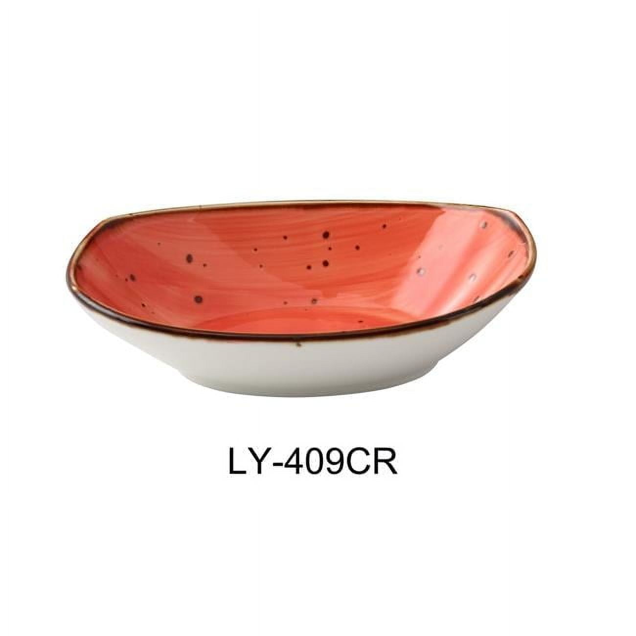 Yanco LY-409CR Lyon 9 in. Oval Bowl, Coral - 20 oz - Reactive Glaze ...