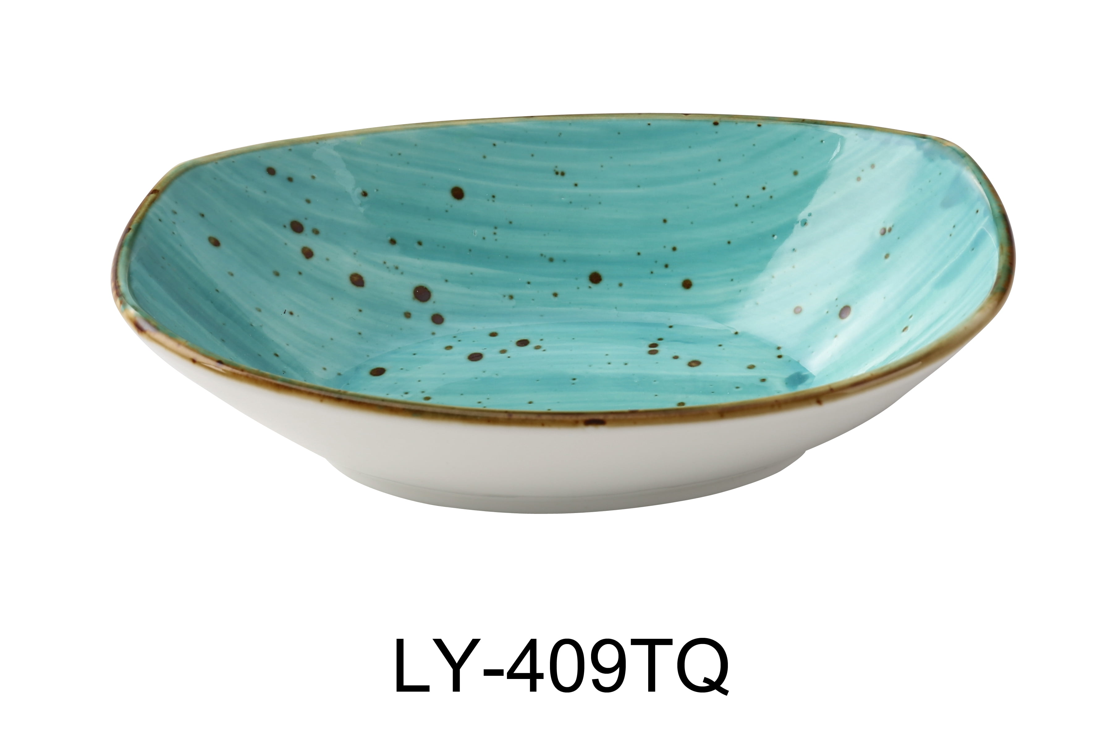 Yanco LY-409TQ Lyon 9 in. Oval Bowl, Turquoise - 20 oz - Reactive Glaze ...