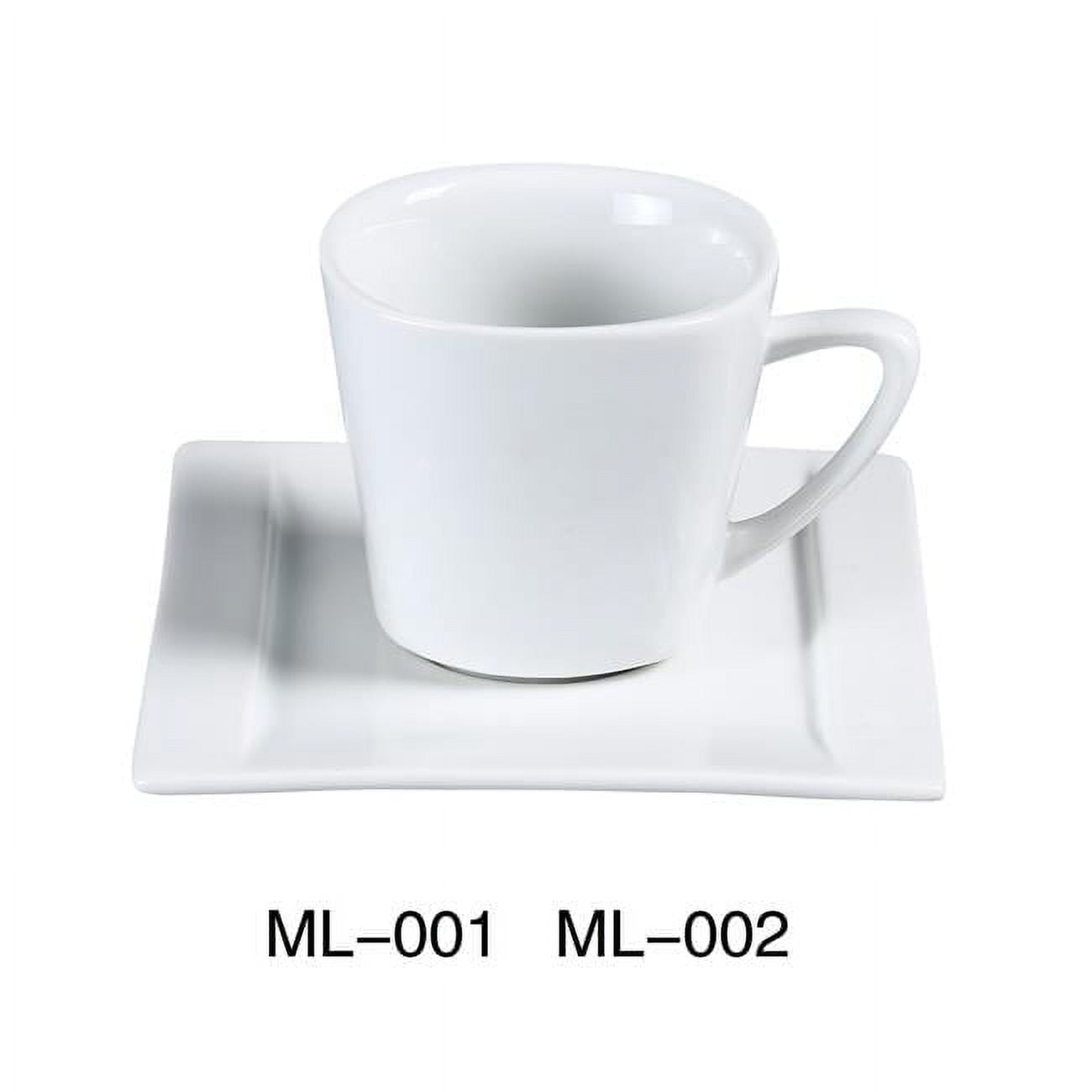 Yanco ML-002 5.5 in. Porcelain Square Saucer, Super White - Pack of 36 ...