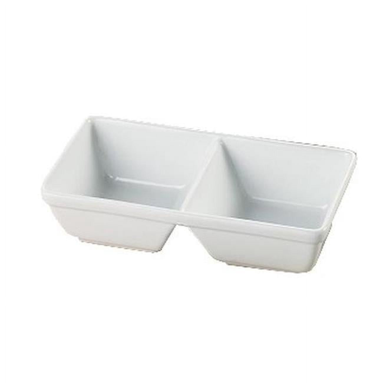 Yanco ML-729 2 x 16 oz Wells Porcelain Two Divided Tray, Super White ...