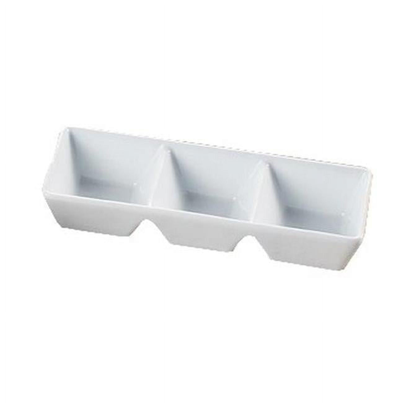 Yanco ML-737 3 x 1.5 oz Wells Porcelain Three Divided Tray, Super White ...