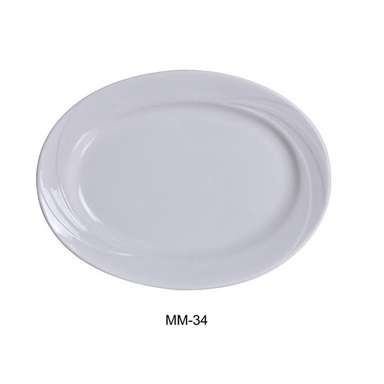 Yanco MM-34 Porcelain Miami Oval Platter, Bone White - 9.25 x 7 in ...