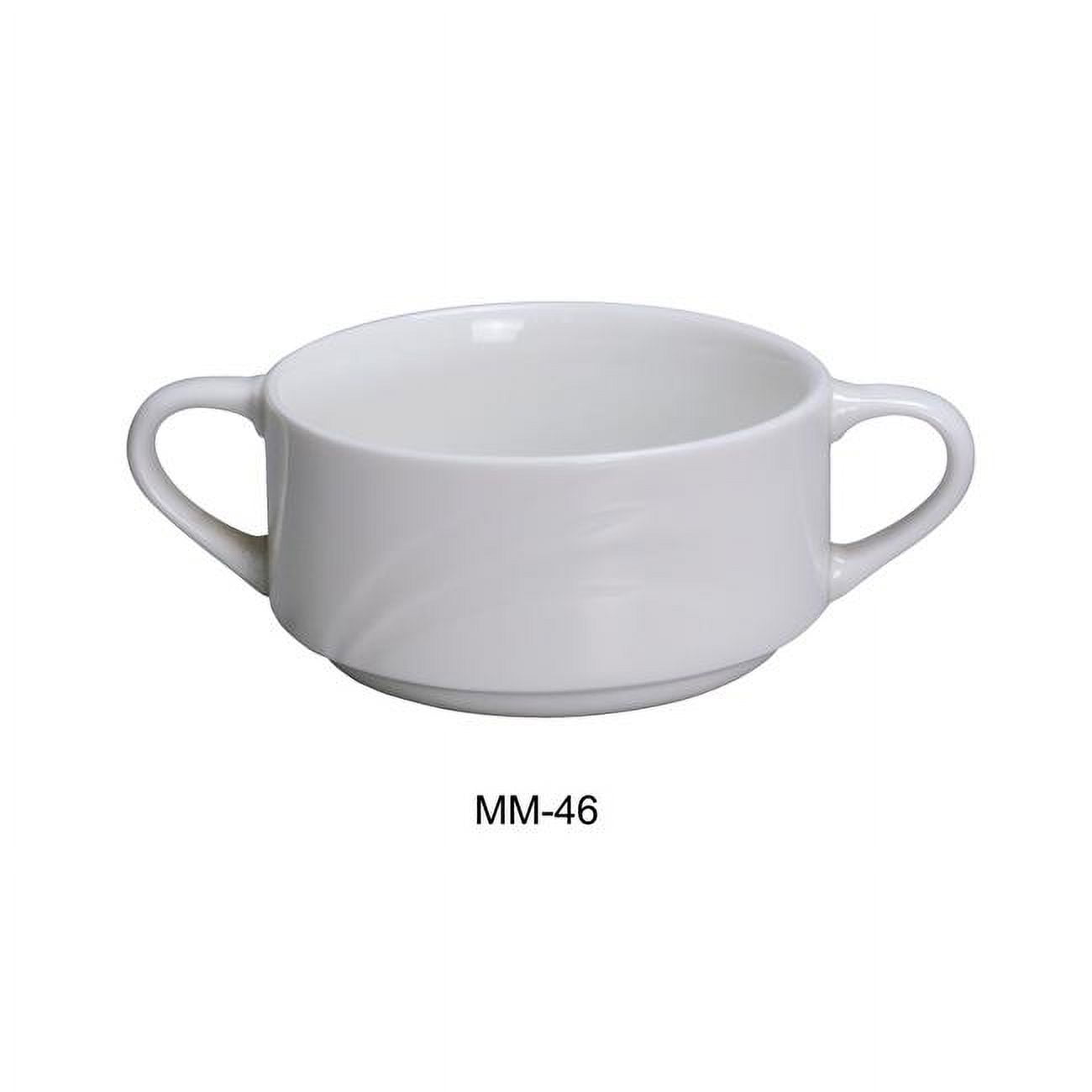 Yanco MM-46 3.875 in. Porcelain Miami Bouillon Cup with Handle, Bone ...