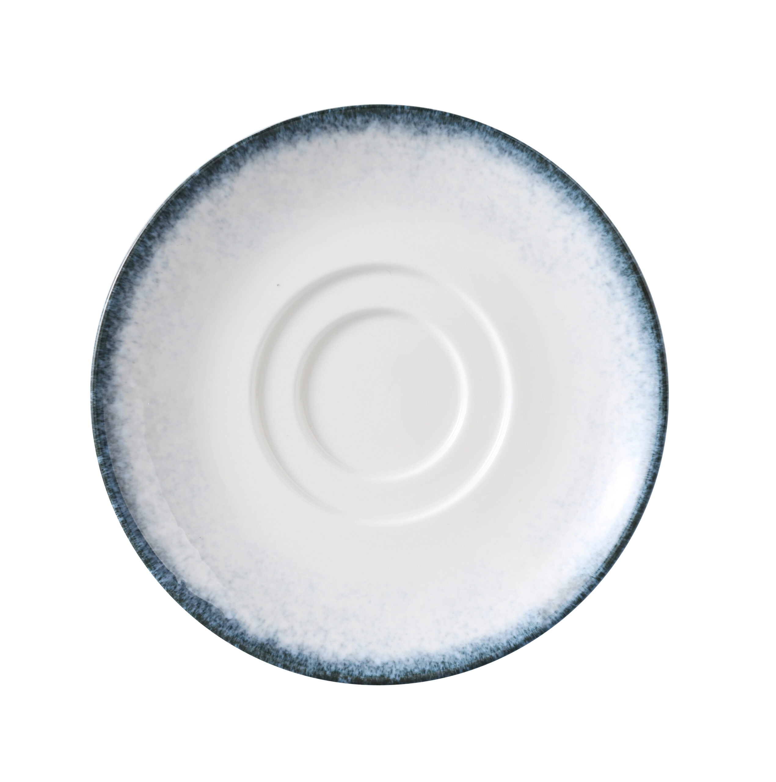 Yanco MR-002 , Chinaware 6" X 7/8" SAUCER, White and Blue, Dishwasher ...