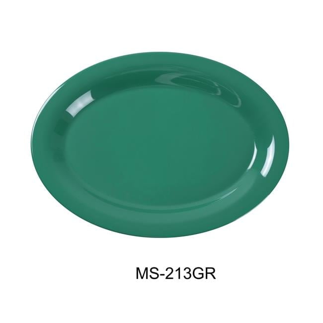 Yanco Mile Stone Oval Platter - Melamine, Green - 10.5 x 13.5 in ...