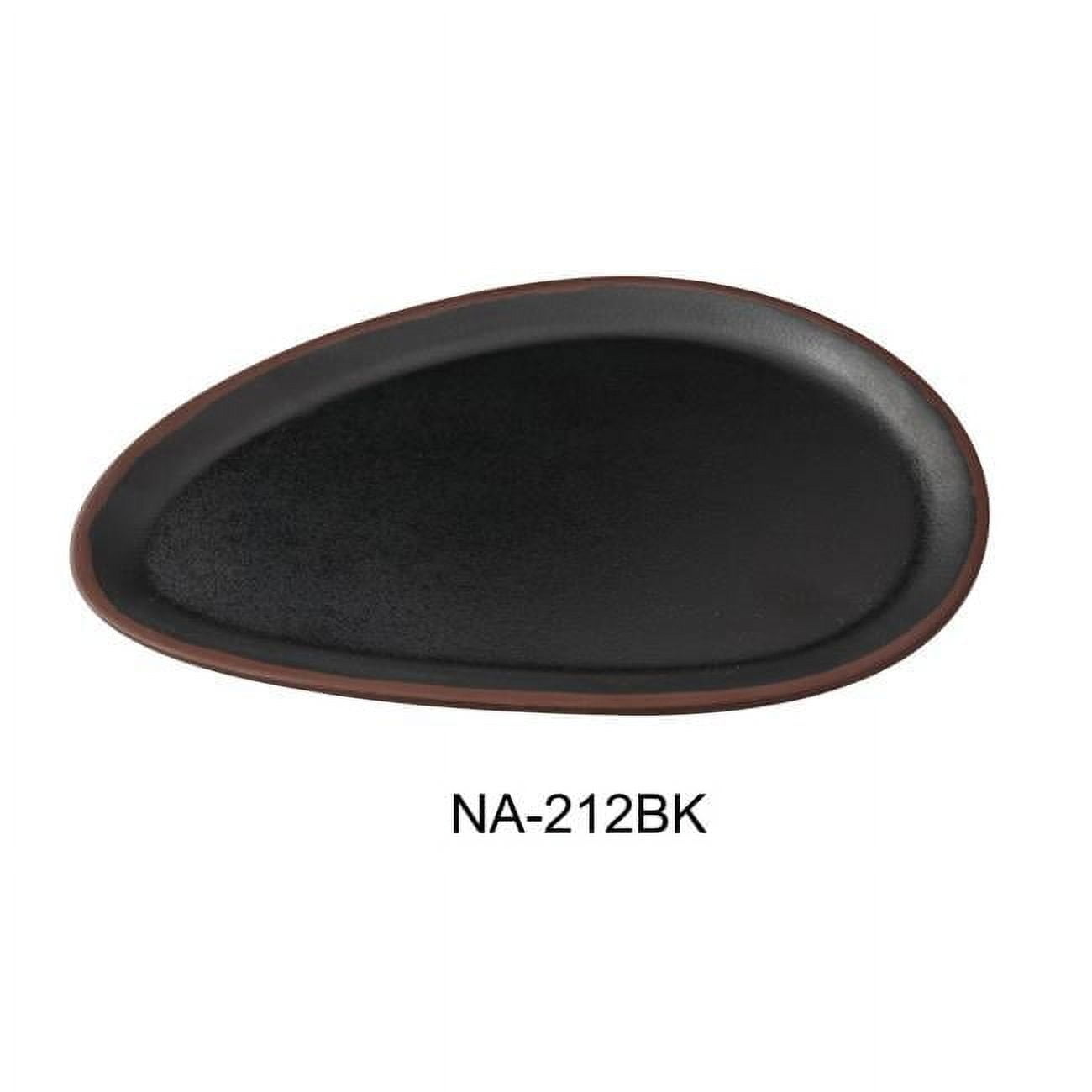 Yanco NA-212BK Nature Art 12 x 7.75 x 0.75 in. Oval Plate, Black ...