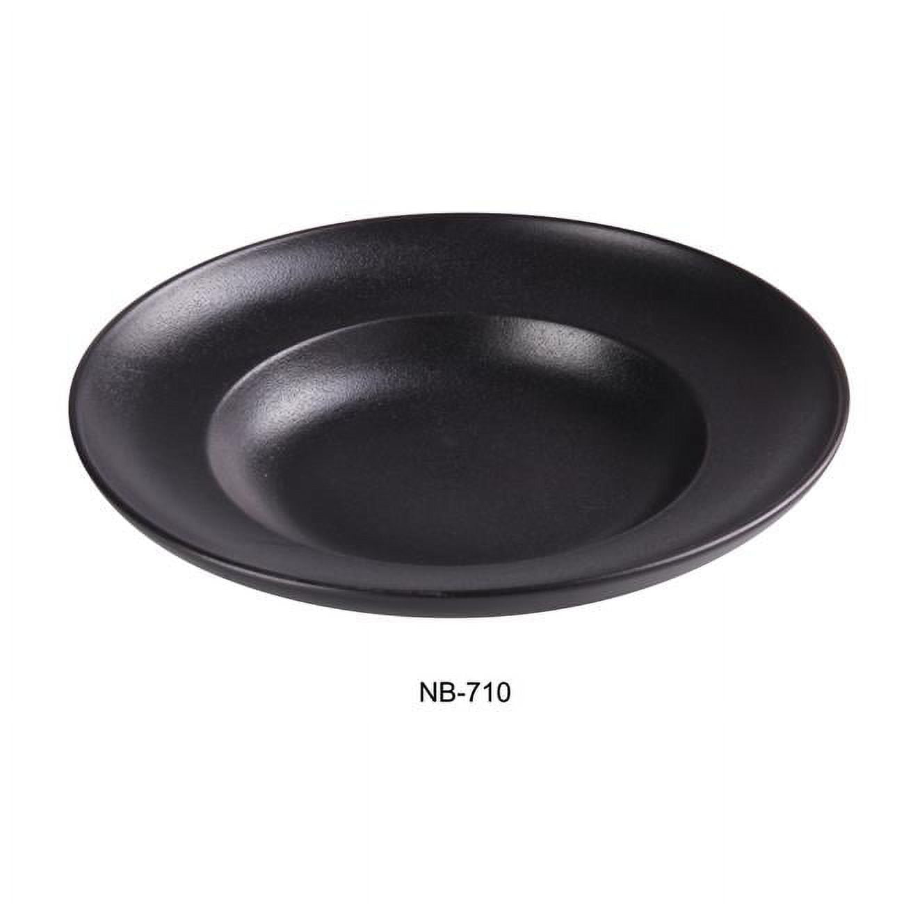 Yanco NB-710 10 oz Noble Black Mediterranean Pasta Bowl, Black - Pack ...