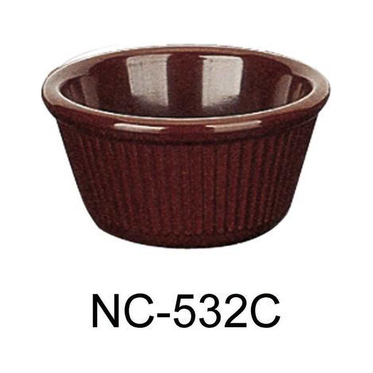 Yanco NC-532C 4 oz Fluted Ramekin, Chocolate - 1.5 x 3.375 in. - Pack ...
