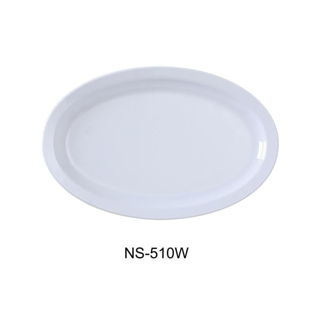 Yanco NS-510W Nessico Oval Platter with Narrow Rim, 9.75" Length, 6.75 ...