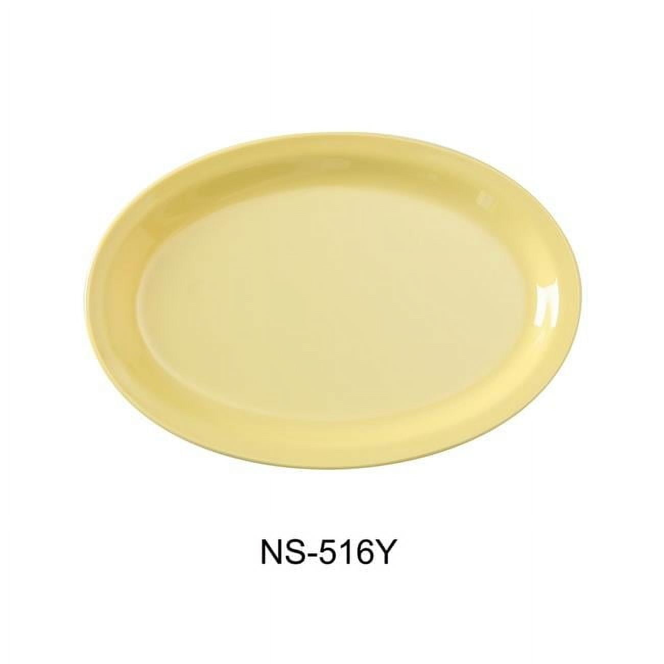 Yanco NS-516Y Nessico Oval Platter with Narrow Rim, 15.5" Length, 11.75 ...