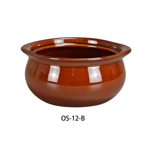 Yanco OS-12-B 12 oz China Onion Soup Crock, Brown - 4.25 x 2 in. - Pack ...
