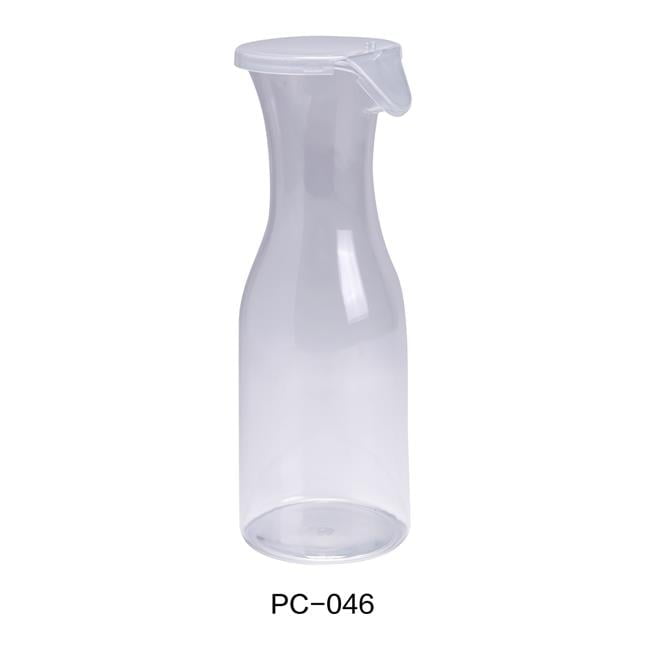 Yanco PC-046 11 x 3.75 in. Dia. Plastic Wine & Juice Decanter with Lid ...