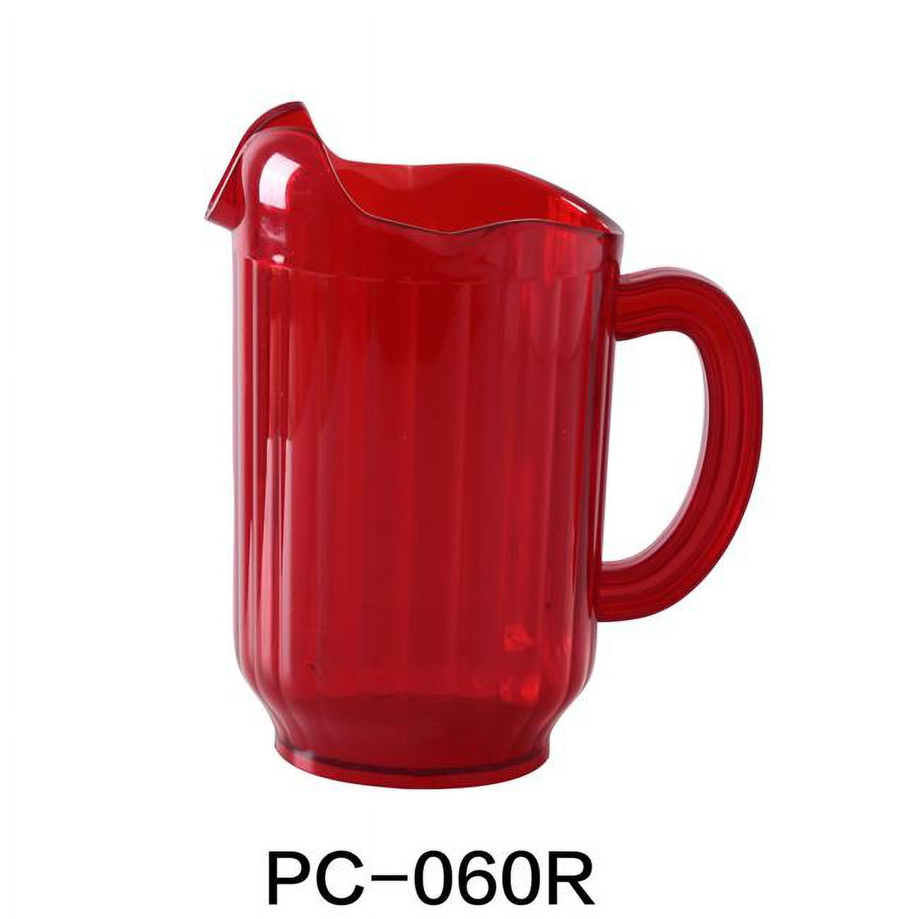 Yanco PC-060R 60 oz 3-Spout Pitcher, Red - 8.25 x 5 in. - Pack of 12 - Walmart.com