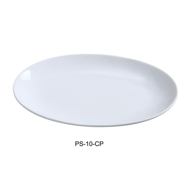 Yanco PS-10-CP 6.875 x 10 in. Porcelain Coupe Platter, Bone White ...